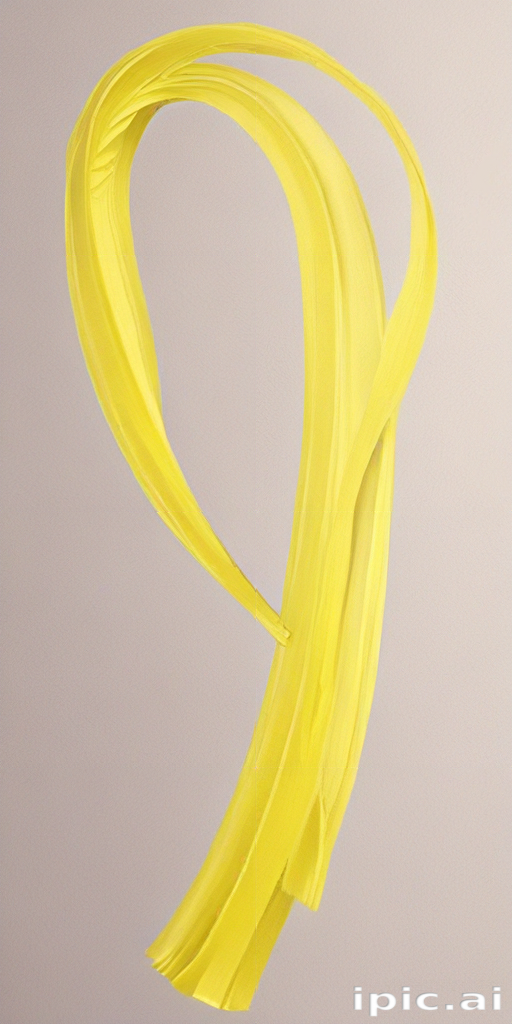 Vibrant Yellow Ribbons Flowing Gracefully Against a Soft Neutral Background