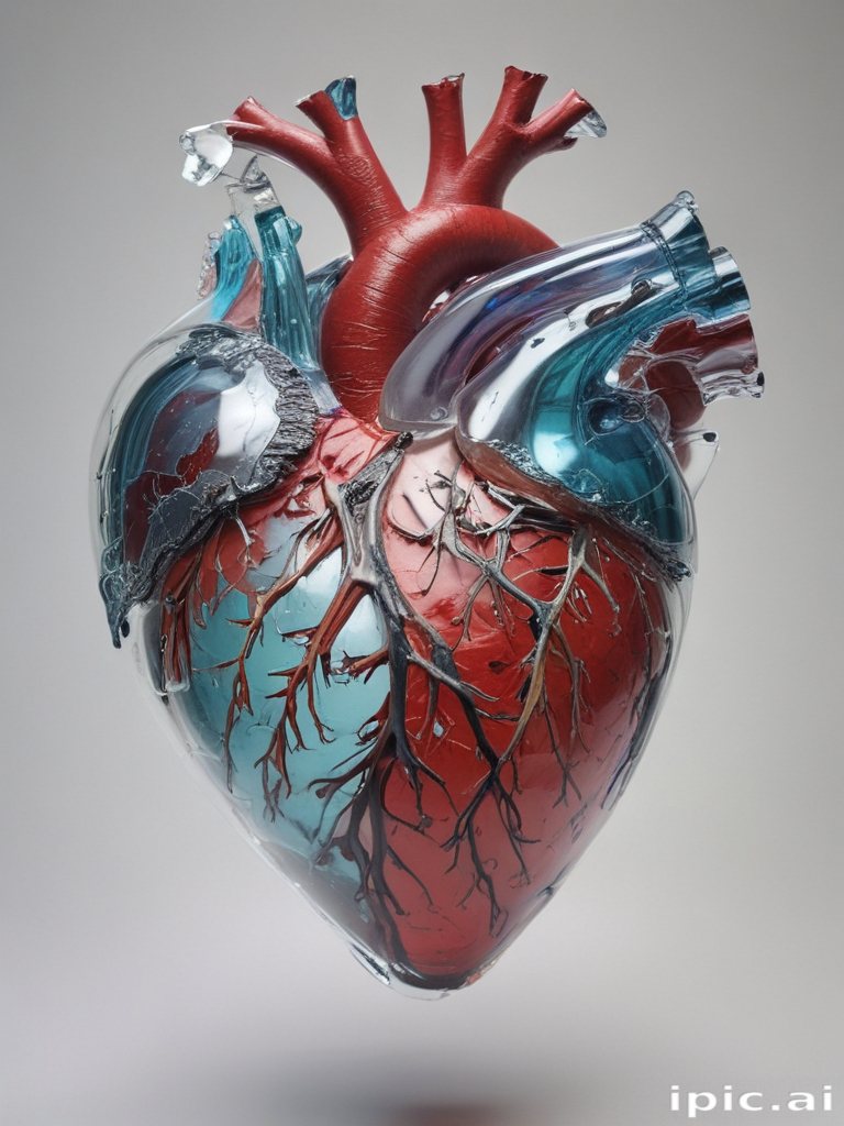 Intricate Glass Heart Sculpture Combining Artistry with the Essence of Life