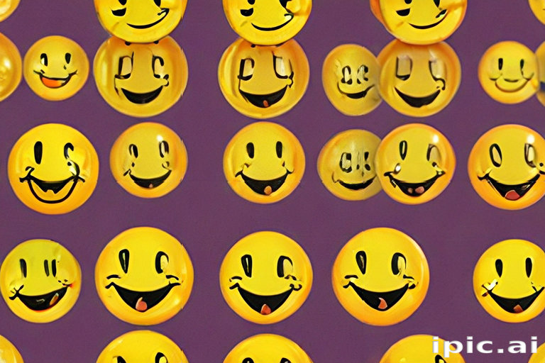 A Colorful Collection of Cheerful Smiley Faces on a Purple Background.