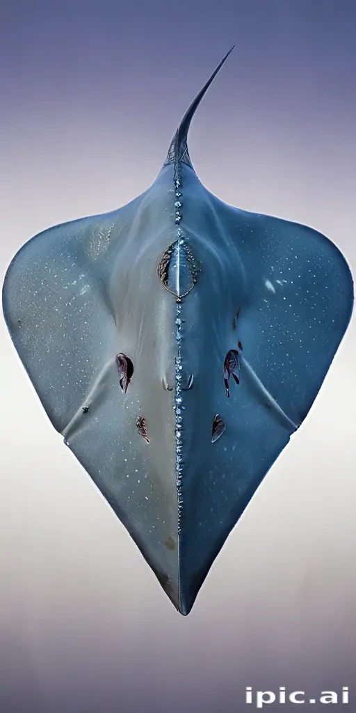 Graceful Stingray Gliding Elegantly Through Clear Ocean Waters Below