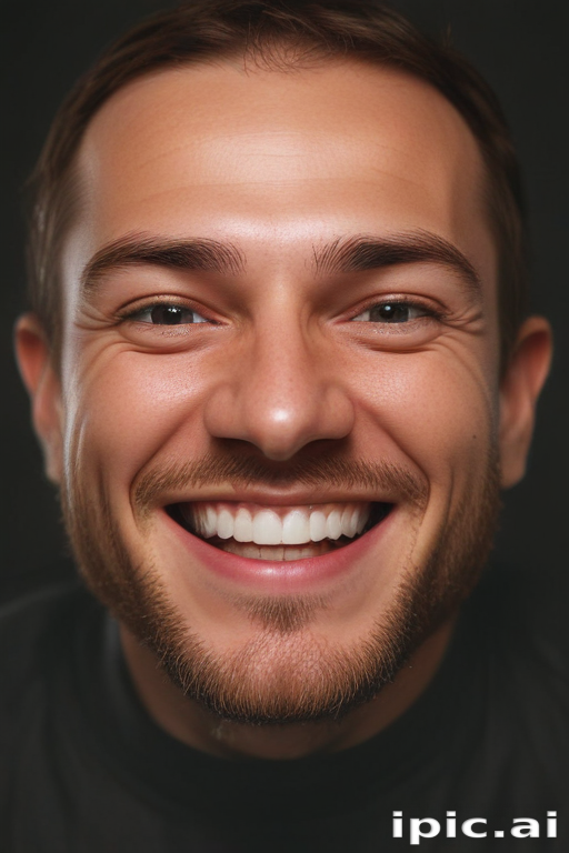 Joyful Man with a Bright Smile and Sparkling Blue Eyes