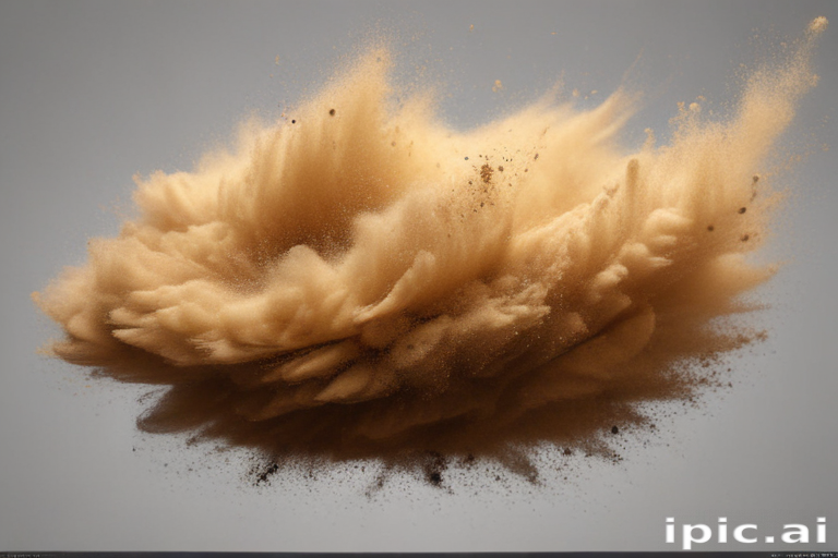 Dynamic Eruption of Powdery Substance Creating a Dramatic Visual Effect