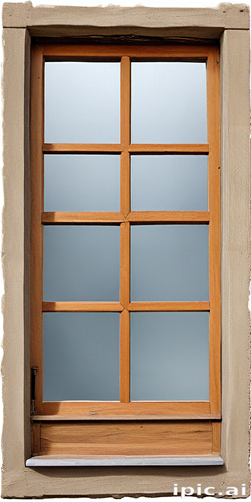 A Beautifully Crafted Wooden Window with Nine Panes of Reflection