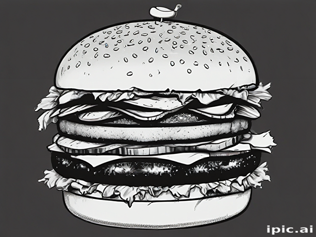 Deliciously Layered Burger with Fresh Ingredients and Tasty Condiments ...