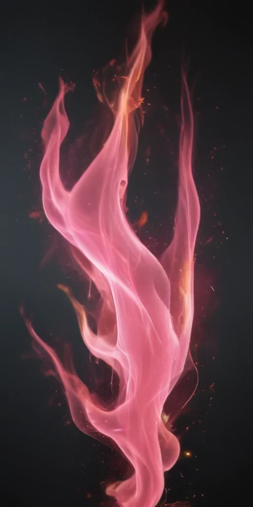 Vibrant Pink Flames Dancing Elegantly Against a Dark Background