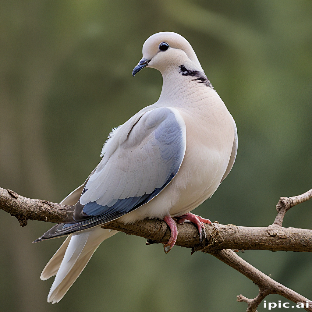 A Beautiful Dove Perched Gracefully on a Tree Branch in Nature.