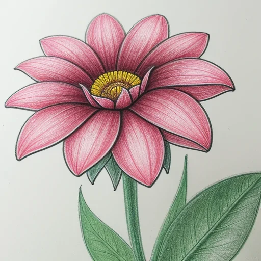Vibrant Pink Flower with Intricate Petals and Lush Green Leaves ...