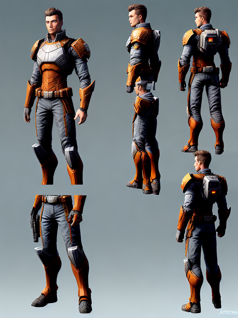 random male character for a strategy scifi rpg game