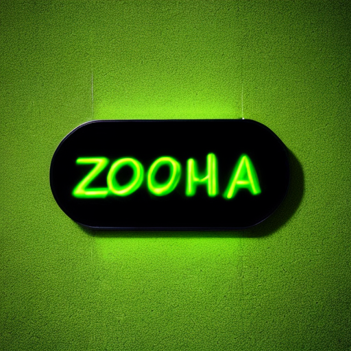 the name Zonia glowing green with a black background.