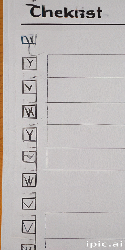 Checklist Template with Unchecked Boxes Ready for Task Completion Entries