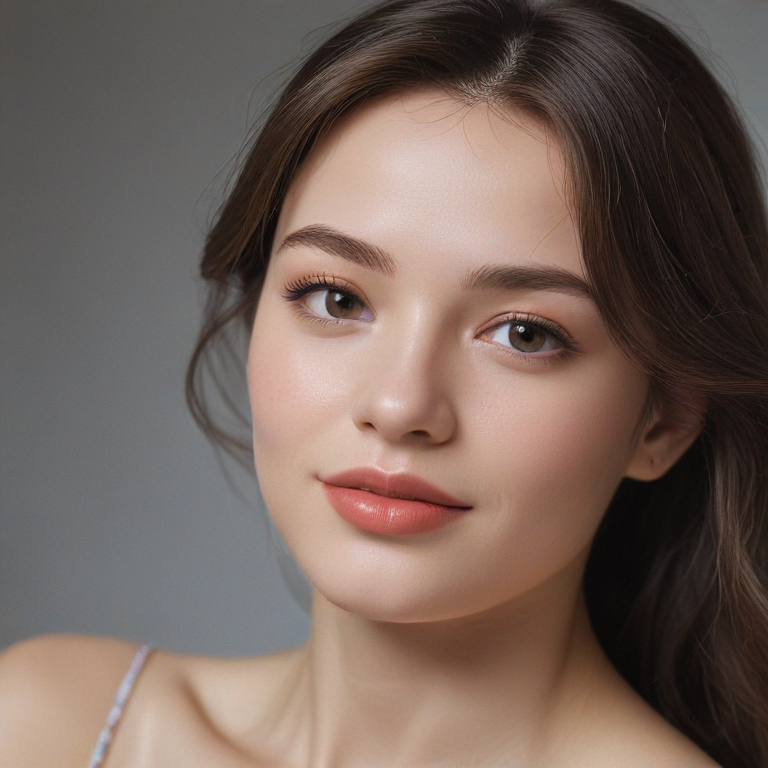 Natural Beauty: Close-Up Portrait Highlighting Radiant Skin and Soft ...
