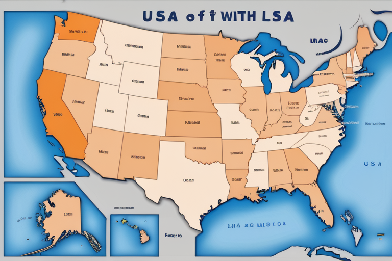 Map Illustrating USA States with LSA Designations in a Color-Coded Format