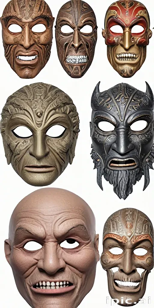 A Collection of Intricately Designed Masks Representing Various ...