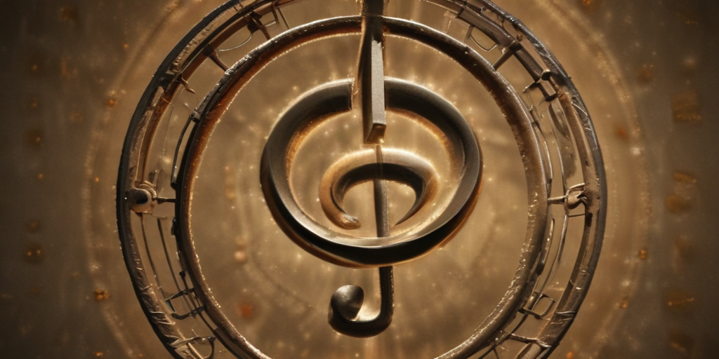 An Intricate Musical Note Symbol Illuminated by Soft Ambient Light