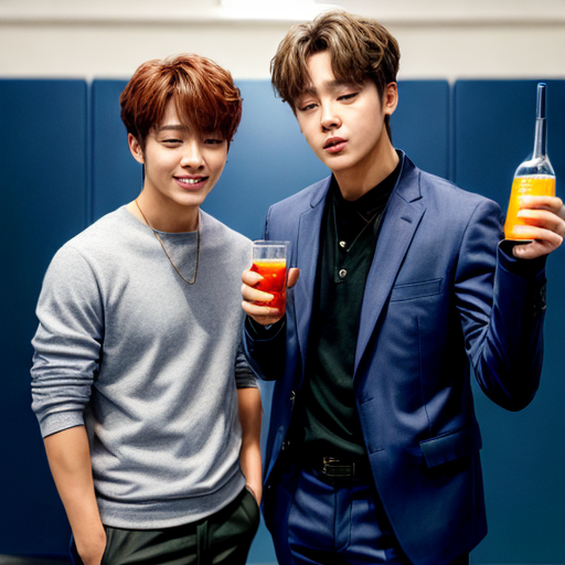 Jimin and Jungkook drinking together