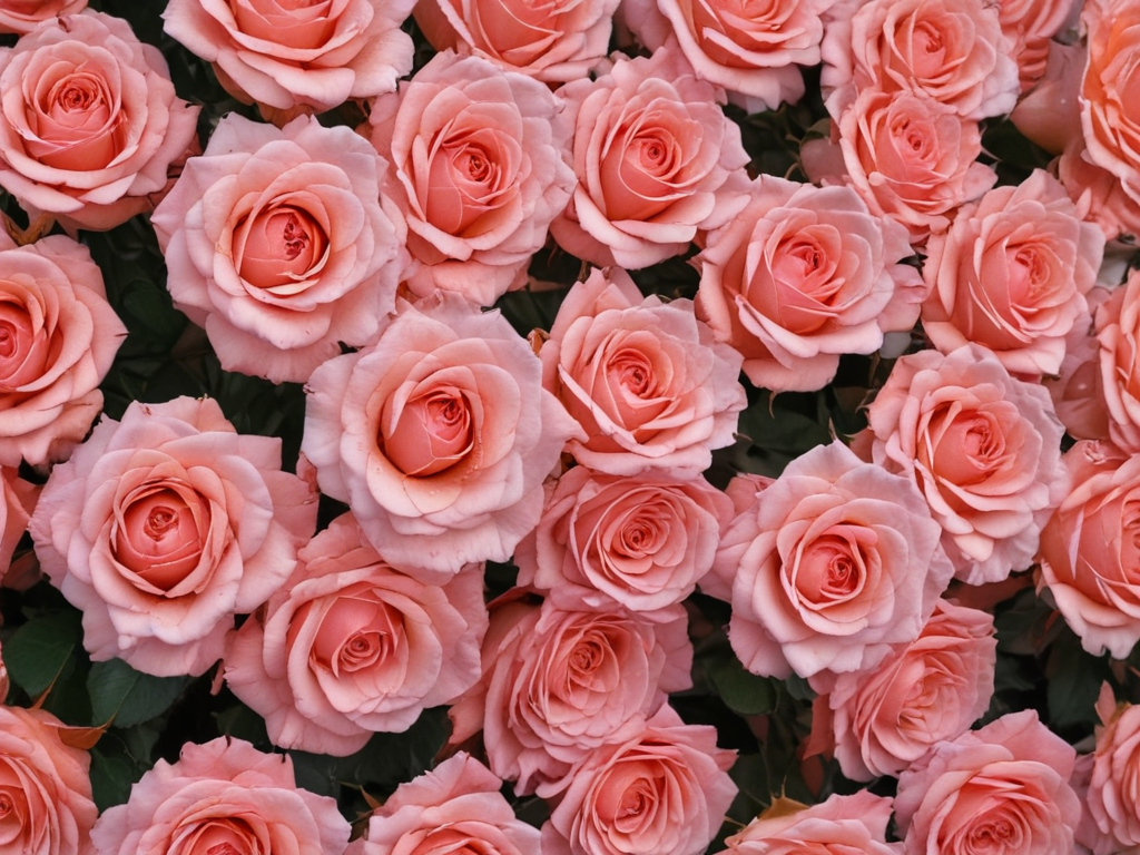 Beautiful Arrangement of Soft Pink Roses in Full Bloom and Freshness
