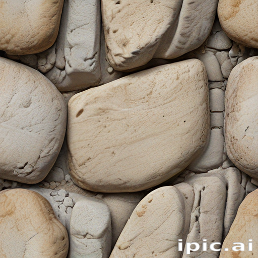 A Close-Up View of Smooth, Natural Stones Arranged in a Pattern.