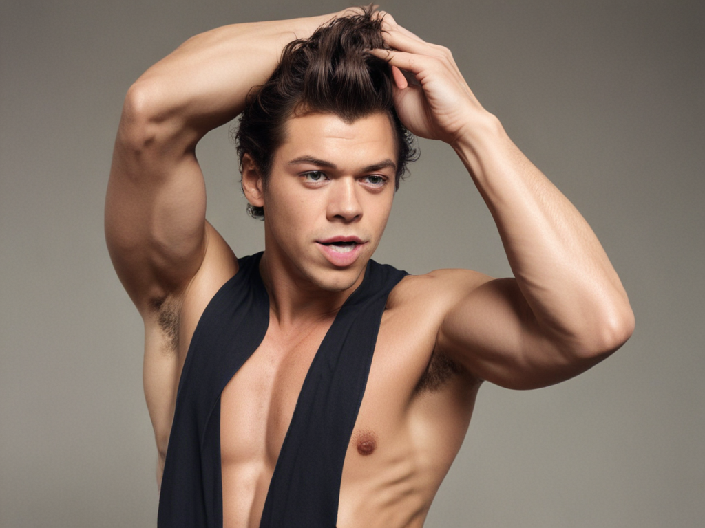 Harry Styles with muscles