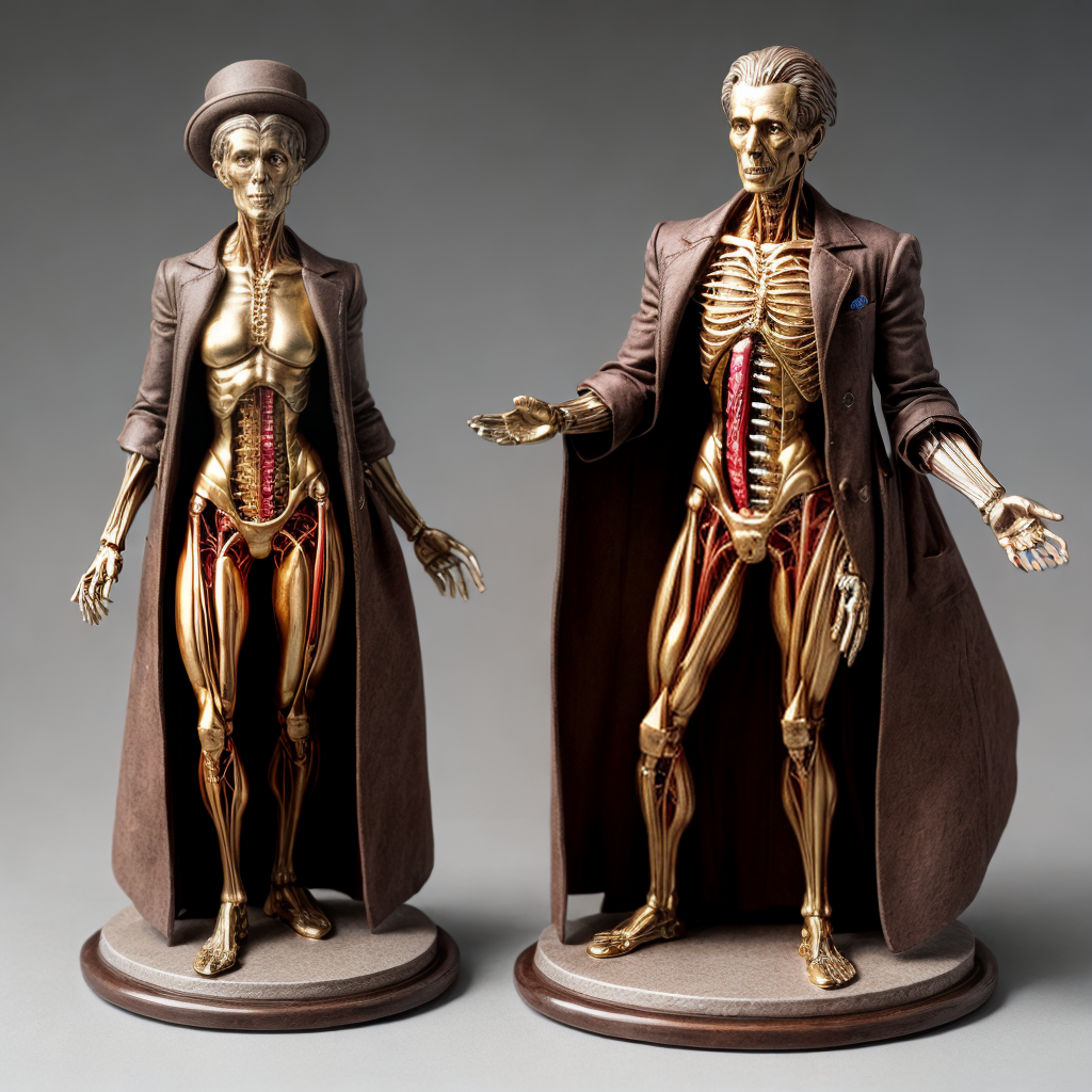 hyperrealistic steampunk medical human anatomy model, dark mystic ...