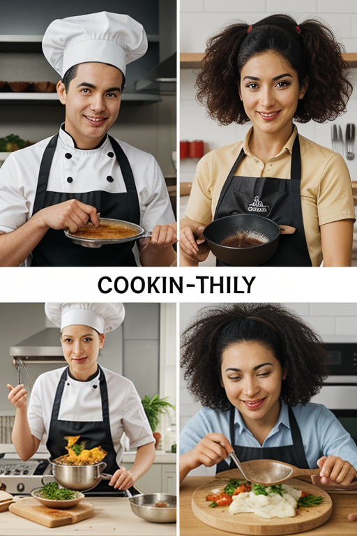 Joyful Chefs Preparing Delicious Meals in a Cozy Kitchen Setting