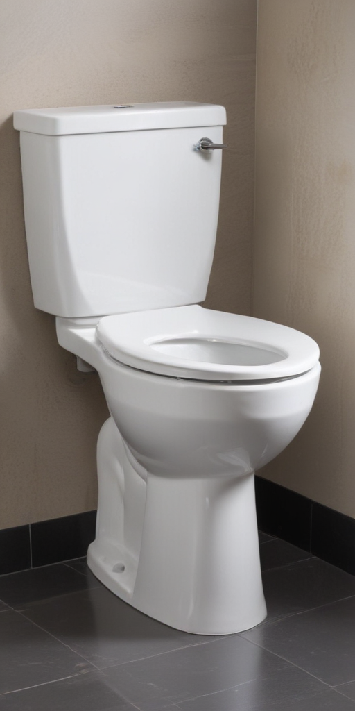 A Modern White Toilet Set Against a Neutral Wall Background in a Bathroom.