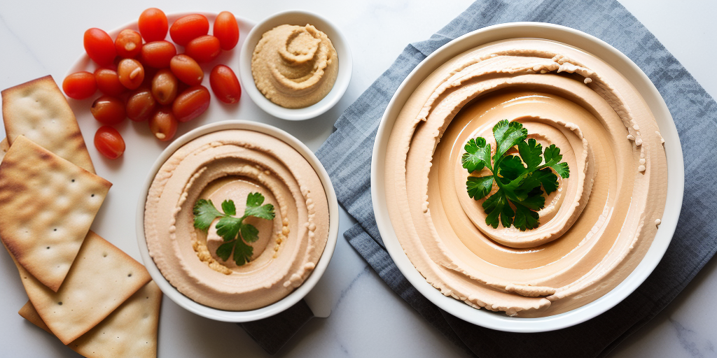 Deliciously Creamy Hummus Served with Fresh Carrot Sticks and Cherry ...