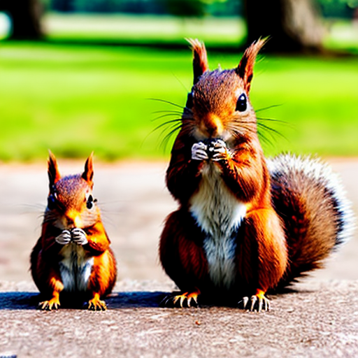 TWO SQUIRRELS A dAD SQUIRREL AND DAUGHTER SQUIRREL WHO IS A RAPPER