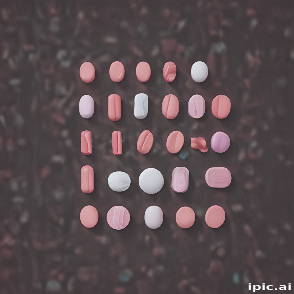 An Artistic Arrangement of Colorful Pills and Tablets on a Dark Background
