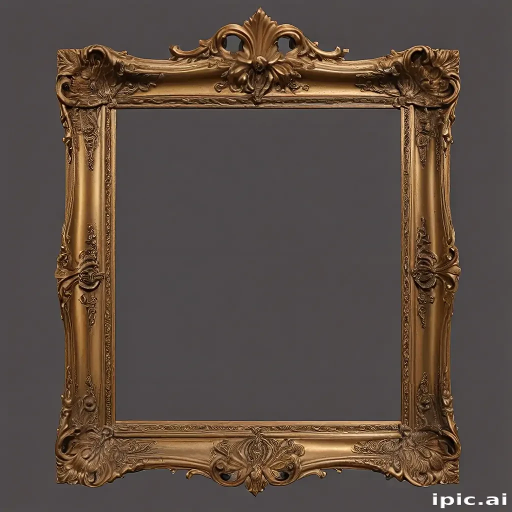 Elegant Ornate Picture Frame with Intricate Designs and Decorative ...