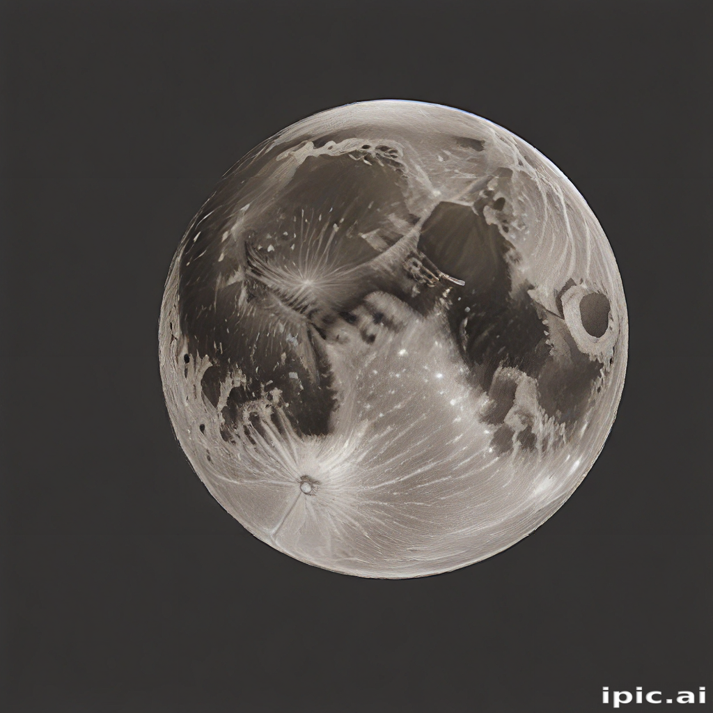 Stunning Visual of a Moon's Surface with Intricate Craters and Patterns