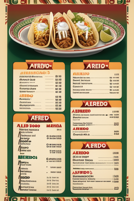 Colorful Menu Featuring Delicious Tacos and Appetizing Mexican Dishes