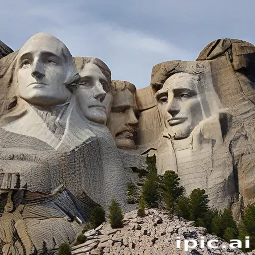 Monumental Sculpture of Four U.S. Presidents Carved into Mountain Face
