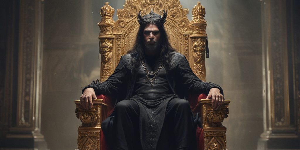 god like creature sitting on a throne