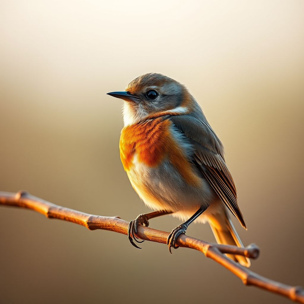 capture a detailed close-up of a small bird perched on a branch during ...