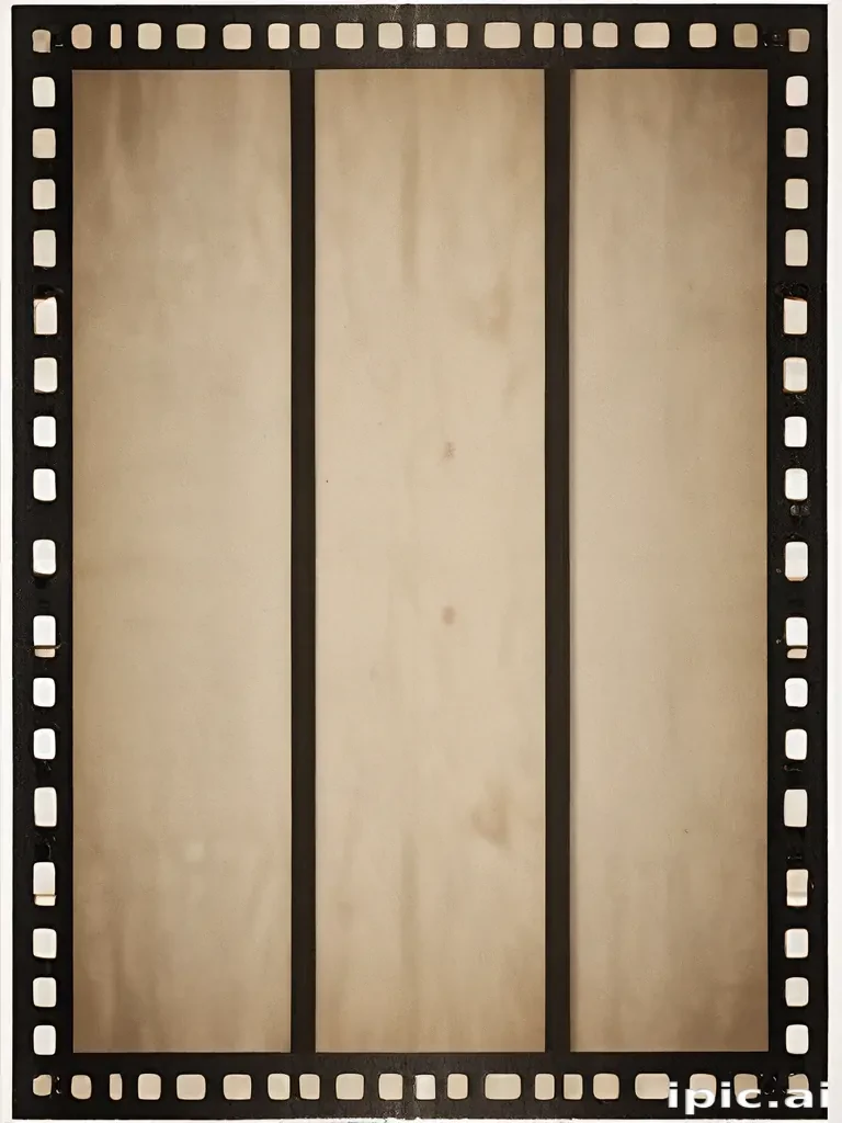 Vintage Film Strip Template for Creative Photography and Design Projects