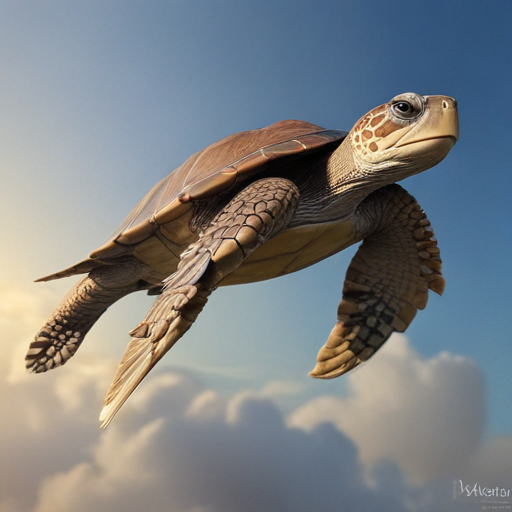upright turtle on flying machine