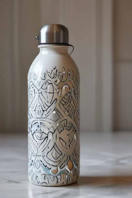 water bottle with different patterns