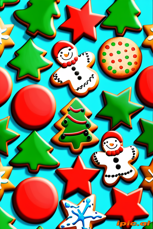 Colorful Holiday Cookies Featuring Christmas Trees, Snowmen, and ...