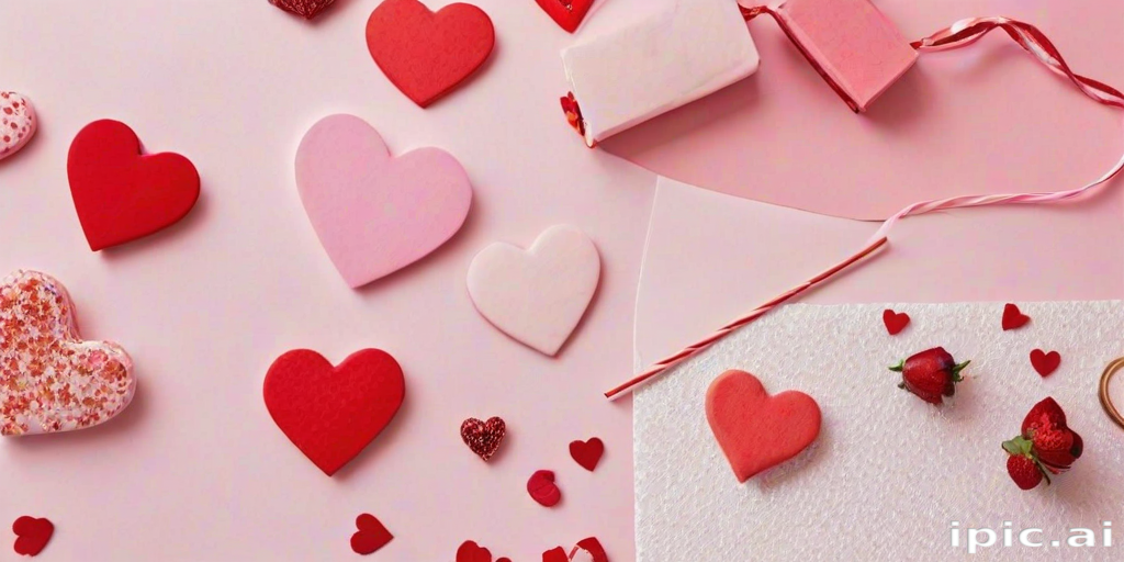 Colorful Heart Decorations and Sweet Treats for a Romantic Celebration