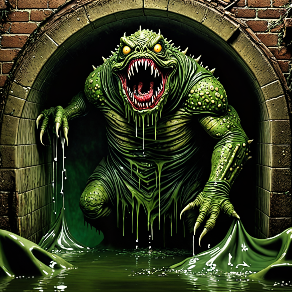 horrorfying sewer monster not green