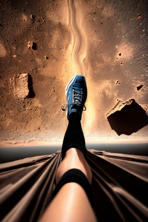 Point of view shot from a person standing on mars with the earth seen ...