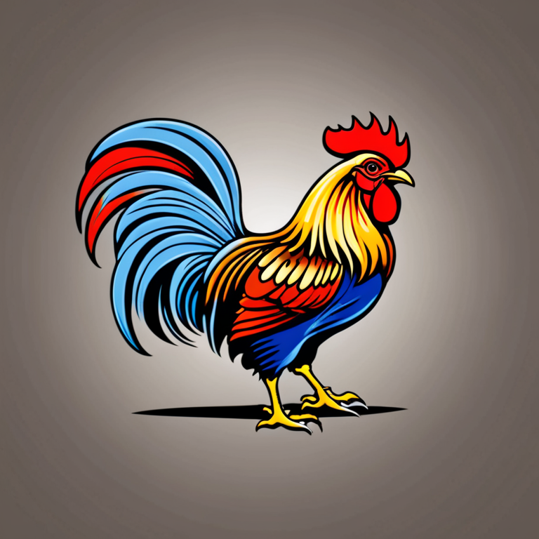 colour full Cartoon proud rooster as print Company logo