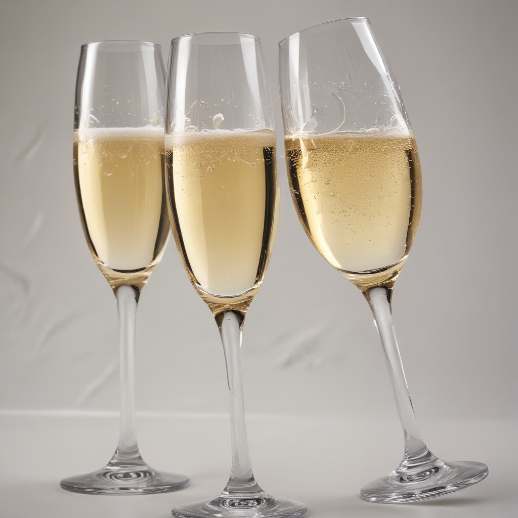 Three Elegant Champagne Flutes Filled with Sparkling Bubbles Ready to Toast