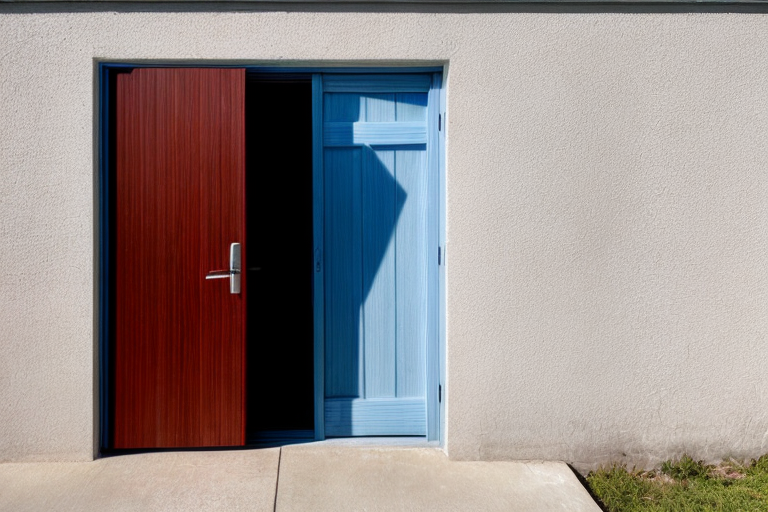 medium shot of a door closing