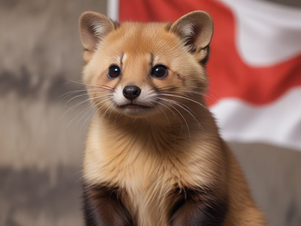 create a Japanese marten which represents japan.use japan flag at ...