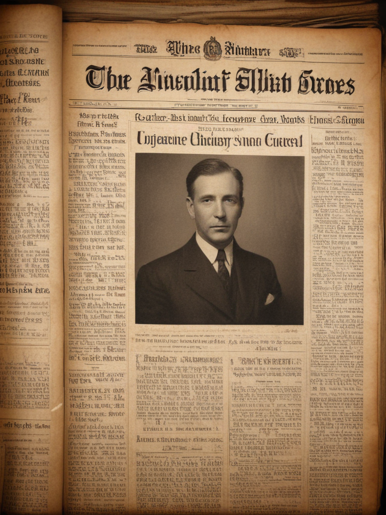 Historic Newspaper Front Page Featuring Prominent Figure and Key Events