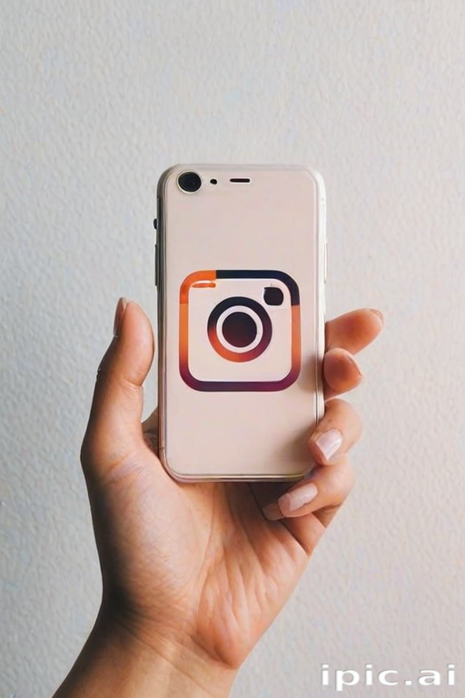 A Hand Holding a Smartphone Displaying the Instagram Logo on Screen
