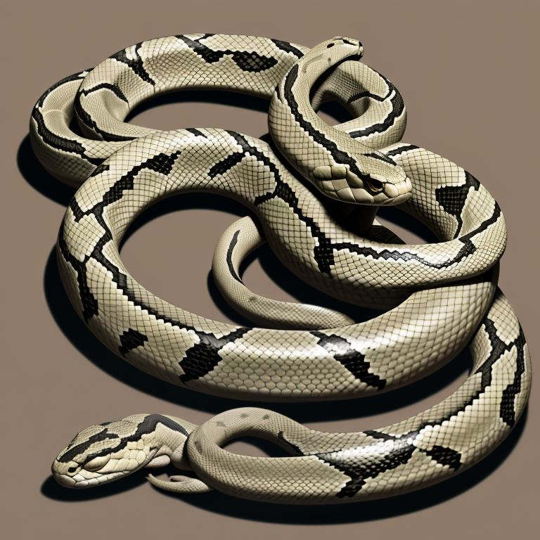 A Realistic 3D Rendering of a Beautifully Patterned Python Snake in Motion
