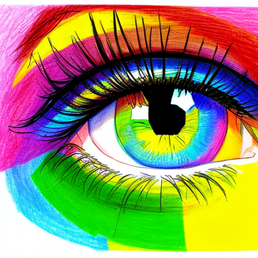 first person of view with camera in hands through eyes drawing with ...