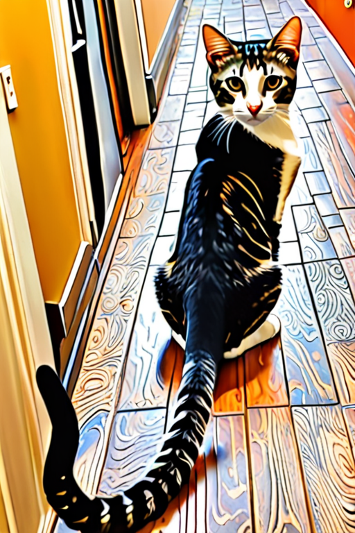 impossibly long stretched cat